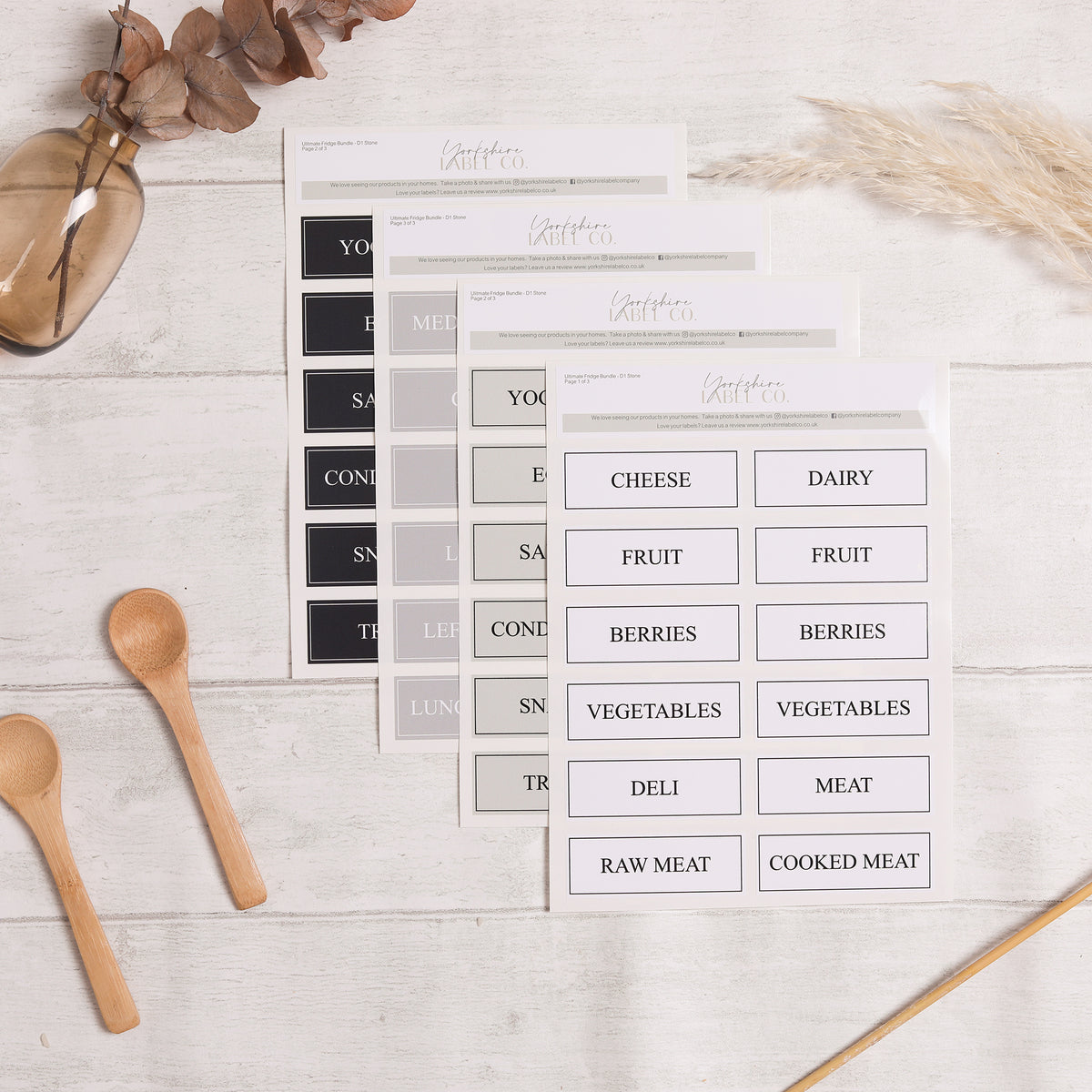 Fridge Label Bundle | Design 1 – Yorkshire Label Company